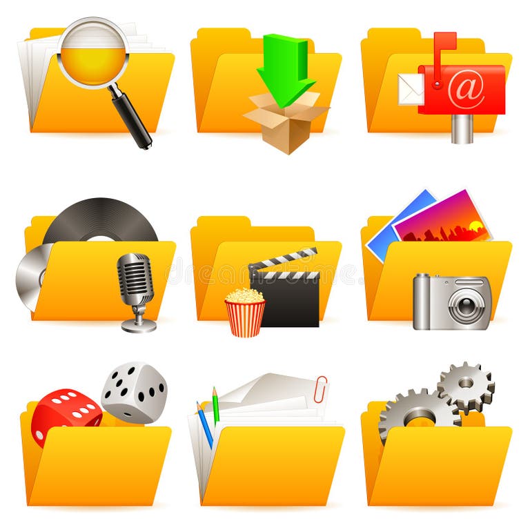 Folder Icons Computer Stock Illustrations – 25,227 Folder Icons ...