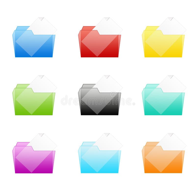 Folder icons stock illustration. Illustration of lime - 3107189