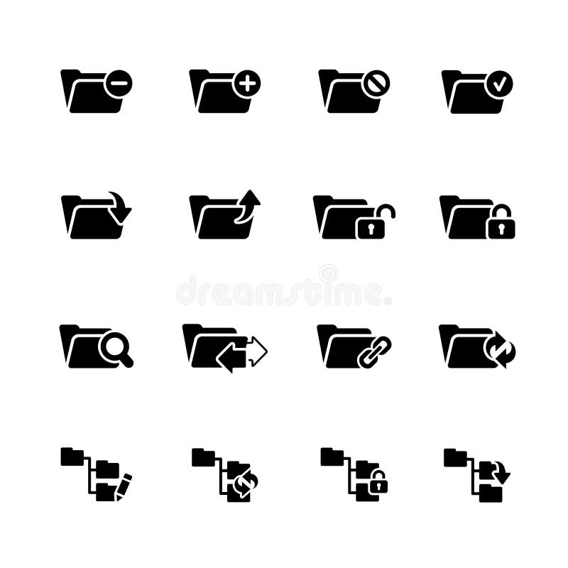 Folder Icons - 1 of 2 // Line Series Stock Vector - Illustration of ...