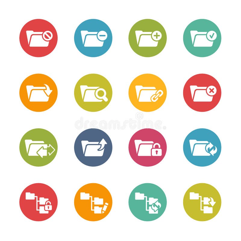 Folder Icons - 1 -- Fresh Colors Series Stock Vector - Illustration of ...