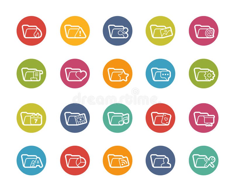 Folder Icons - 2 of 2 -- Printemps Series Stock Vector - Illustration ...