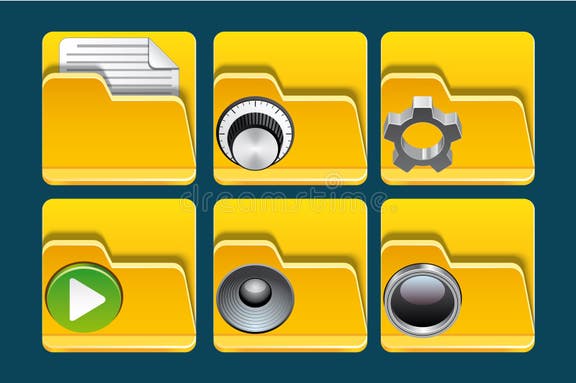 Folder icons stock vector. Illustration of dial, camera - 31213394