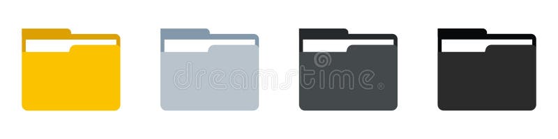 Folder Icons Set. Computer Folder, Folders Sign Stock Vector ...