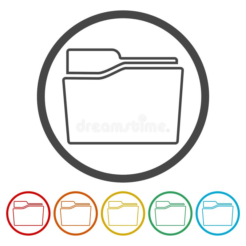 Folder icons set stock vector. Illustration of object - 140903163