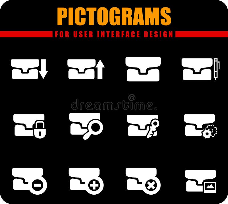 Folder icons set stock vector. Illustration of folder - 148846653