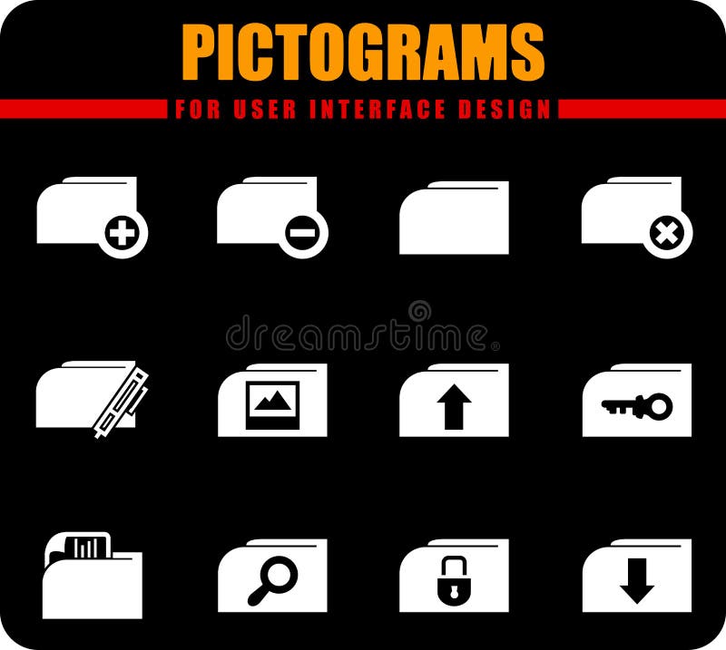 Folder icons set stock vector. Illustration of folder - 148847110