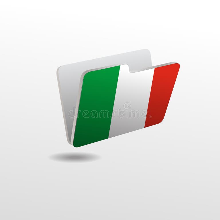 Folder with the Image of the Flag of ITALY Stock Illustration ...