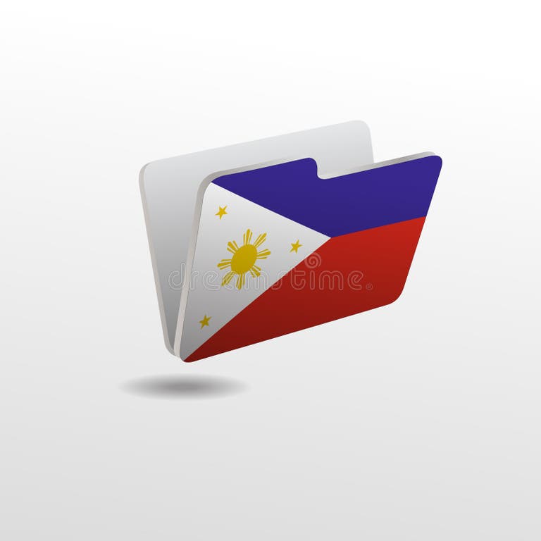 Folder with the Image of the Flag of PHILIPINES Stock Illustration ...