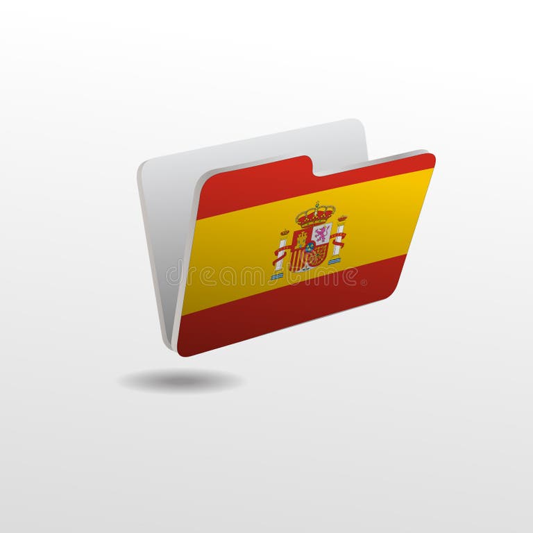 Folder with the Image of the Flag of SPAIN Stock Illustration ...