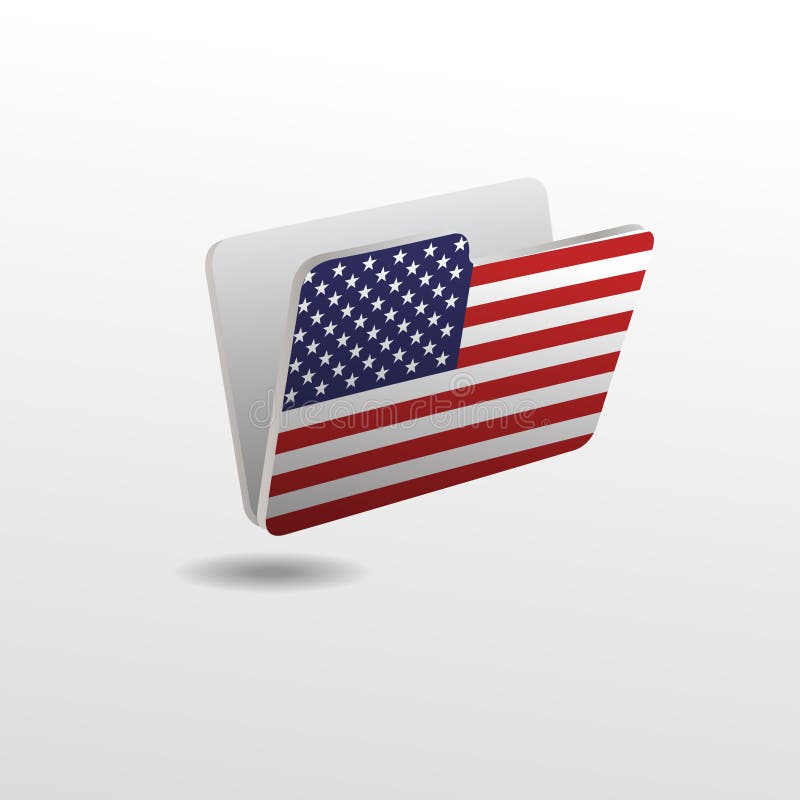 Folder with the Image of the Flag of UNITED STATES of AMERICA Stock ...