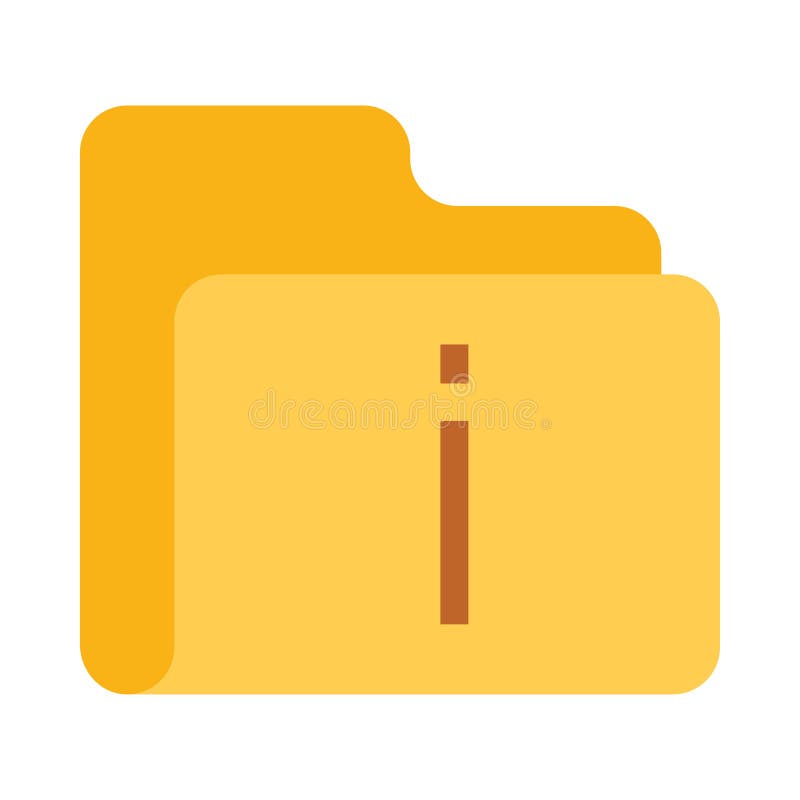 Folder Information Vector Flat Icon Stock Illustration - Illustration ...