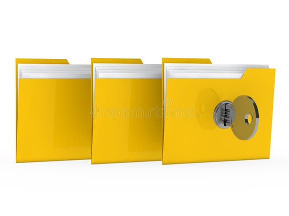 Folder with key stock illustration. Illustration of file - 25645684