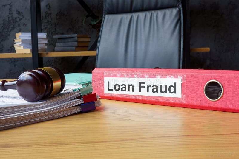 Folder with the Label Loan Fraud. Financial Crime Concept. Stock Photo ...