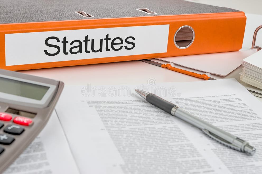 Folder with the Label Statutes Stock Image - Image of office, folders ...