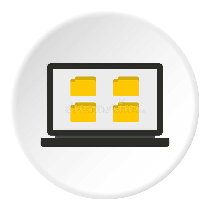 Folder on Laptop Icon, Flat Style Stock Illustration - Illustration of ... Folder on Laptop Icon, Flat Style Stock Illustration - Illustration of ...