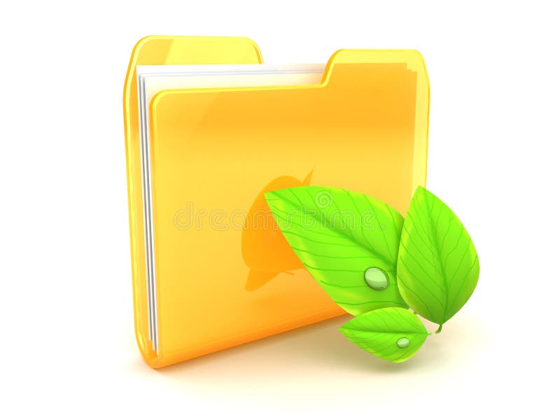 Folder and leaves stock illustration. Illustration of icon - 75897764
