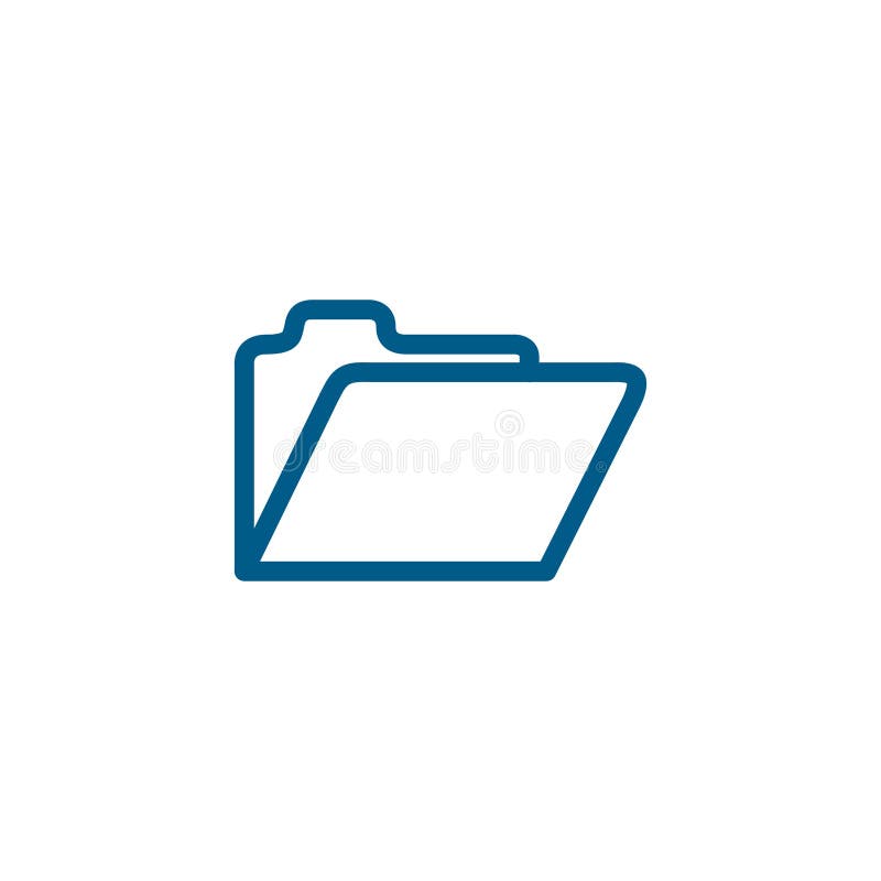 Folder Line Blue Icon on White Background. Blue Flat Style Vector ...
