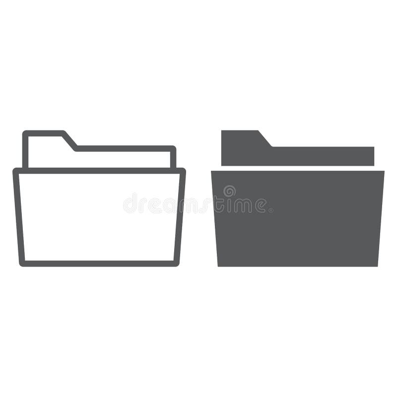 Folder Thin Line Icon, Portfolio Outline Vector Stock Vector ...