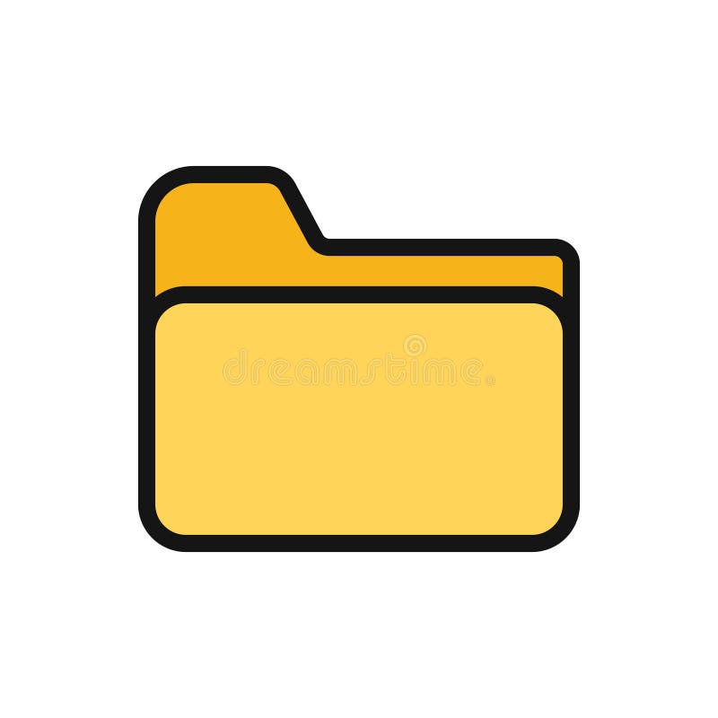 Folder Line Icon Isolated on White Background. Black Flat Thin Icon on ...