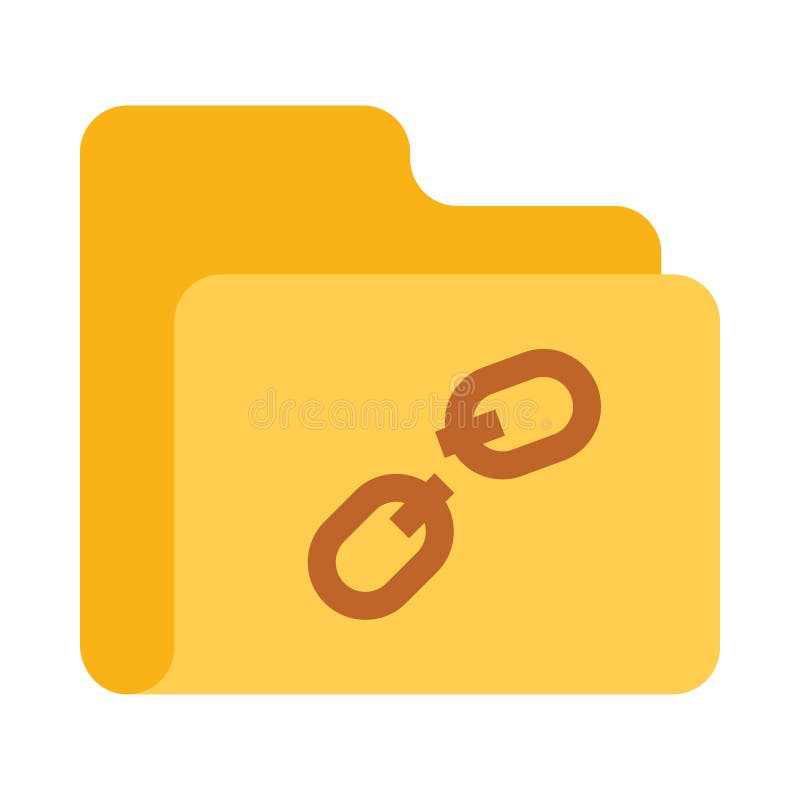 Folder Link Break Color VECTOR Icon Stock Illustration - Illustration ...