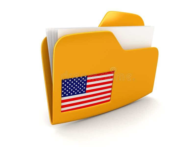 Folder and List with American Flag (clipping Path Included) Stock ...