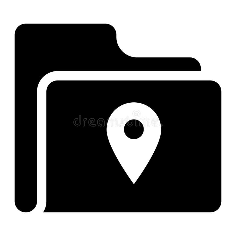 Folder Location Glyphs Icon Stock Illustration - Illustration of ...