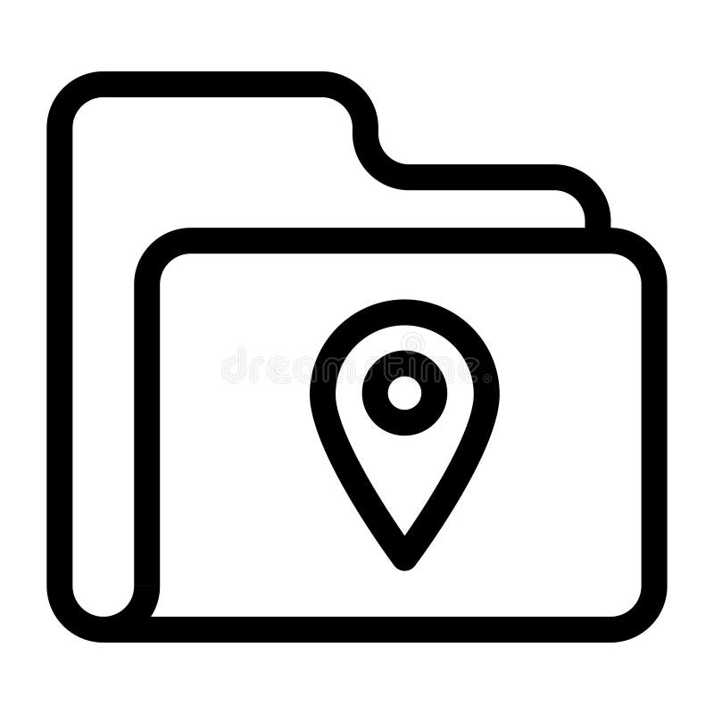 Folder location Line icon stock illustration. Illustration of icons ...