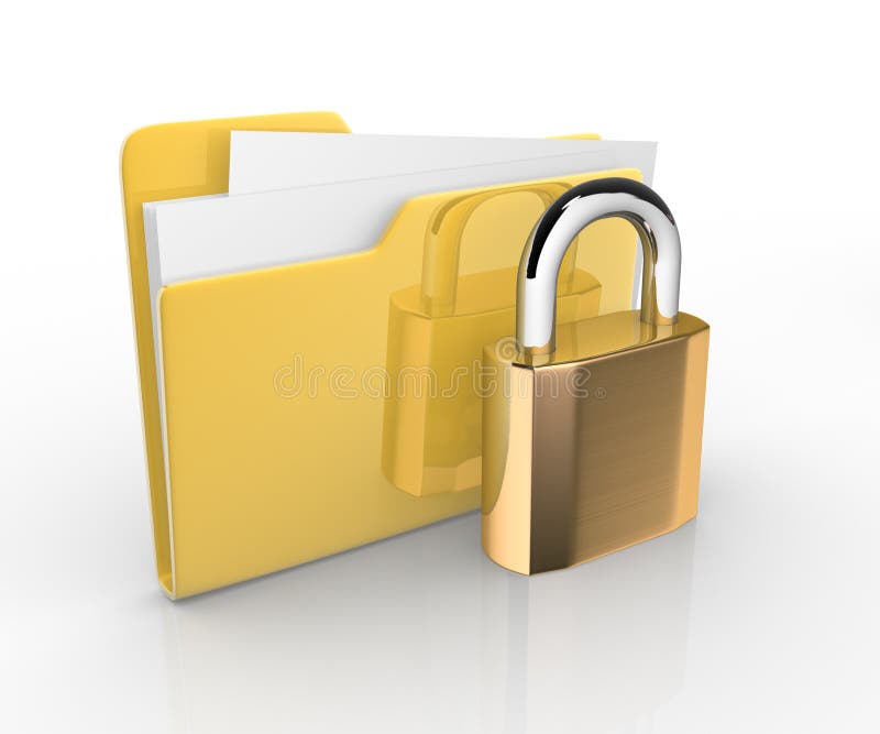 Folder and lock stock illustration. Illustration of bureaucracy - 20200120