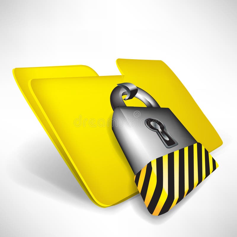 Folder and lock stock illustration. Illustration of metal - 25306299