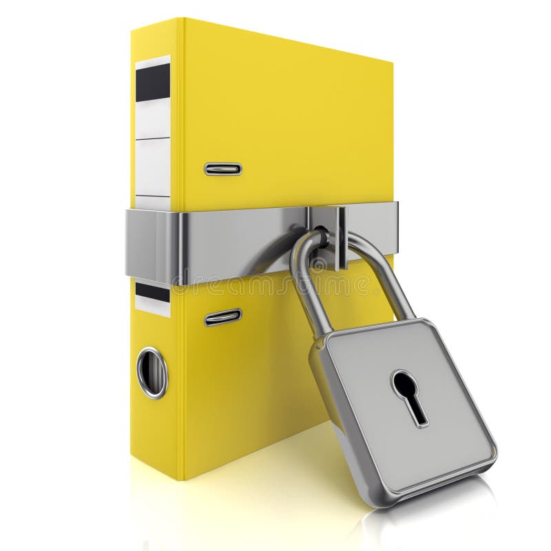Folder and lock stock illustration. Illustration of metal - 25306299