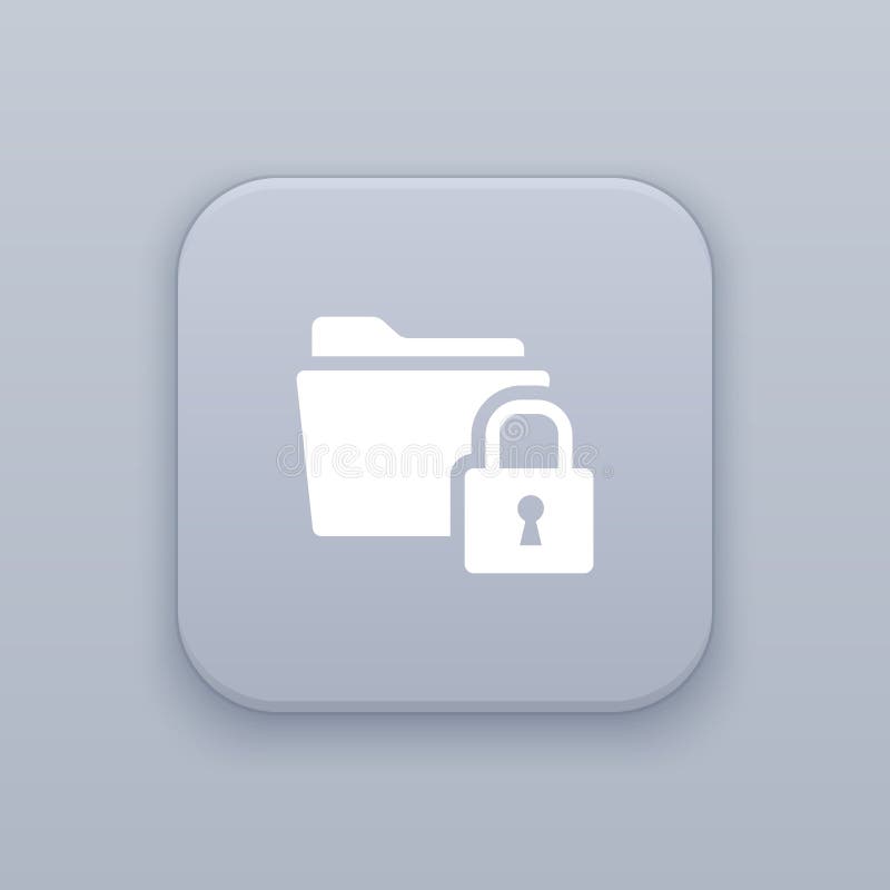 Folder, Lock Button, Best Vector on a Gray Background, EPS 10 Stock ...