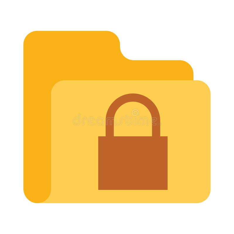 Folder Lock Color VECTOR Icon Stock Illustration - Illustration of ...