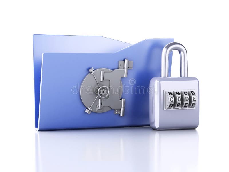 Folder and Lock. Data Security Concept Stock Illustration ...