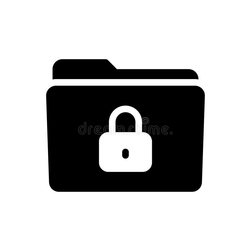 Folder Lock, Protection and Security Vector Icons Set Cyber Computer ...