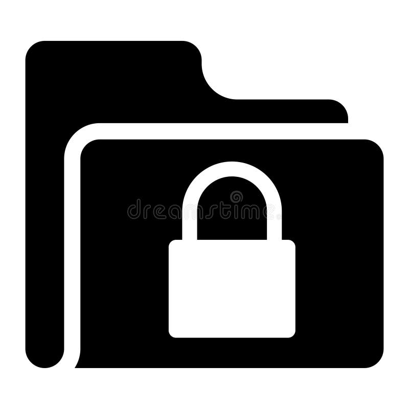 Folder Lock, Protection and Security Vector Icons Set Cyber Computer ...