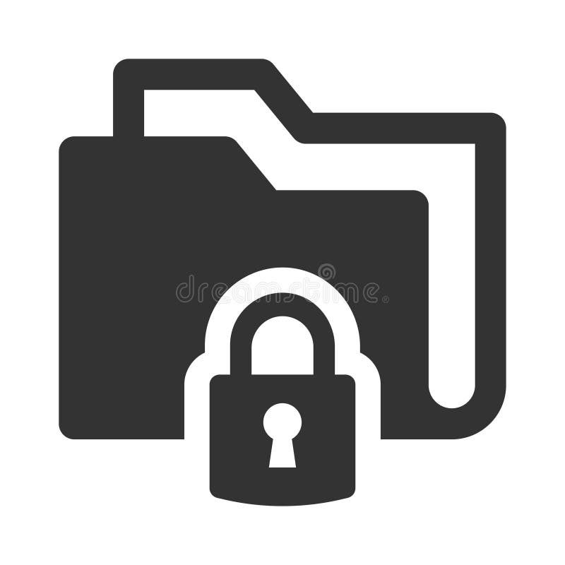 Folder lock icon stock vector. Illustration of symbol - 274945107