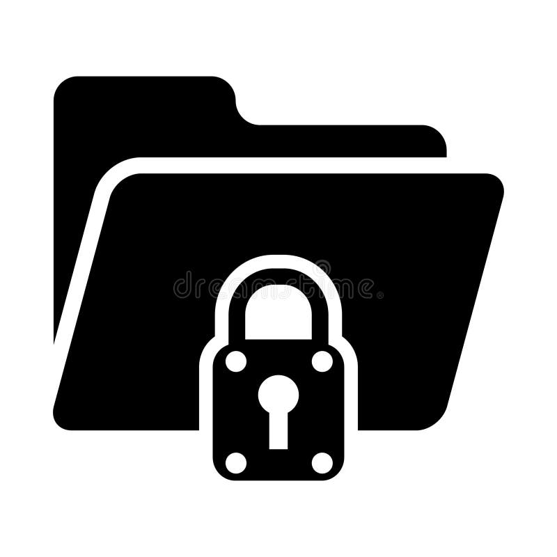 Folder Lock, Protection and Security Vector Icons Set Cyber Computer ...