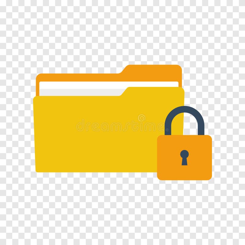Folder Lock, Protection and Security Vector Icons Set Cyber Computer ...
