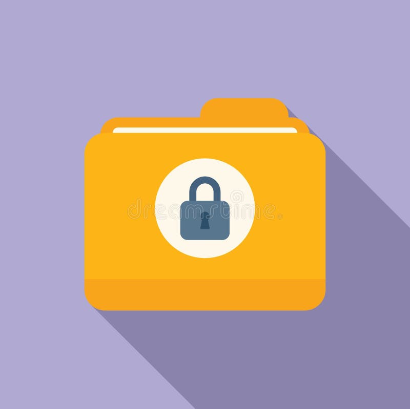 Folder Lock Icon Flat Vector. Safe Personal Stock Illustration ...