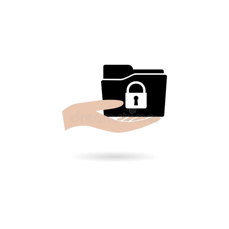 Lock Folder Icon Isolated on Dark Background Stock Vector ...