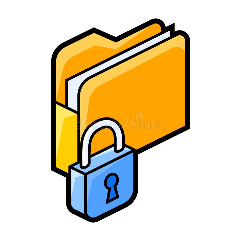 Folder Lock Icon in Isometry. Image for Website, App, Logo, UI Design ...