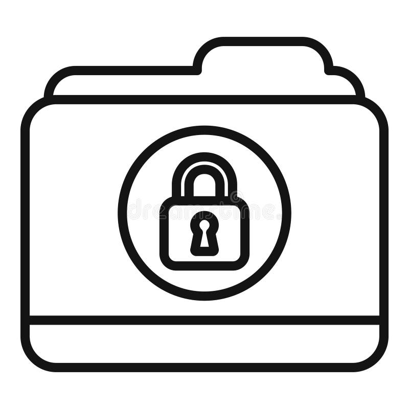 Folder Lock Icon Outline Vector. Safe Personal Stock Illustration ...