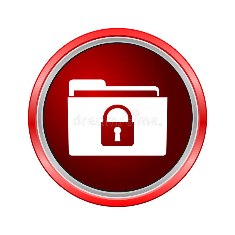 Lock Folder Icon Isolated on Dark Background Stock Vector ...
