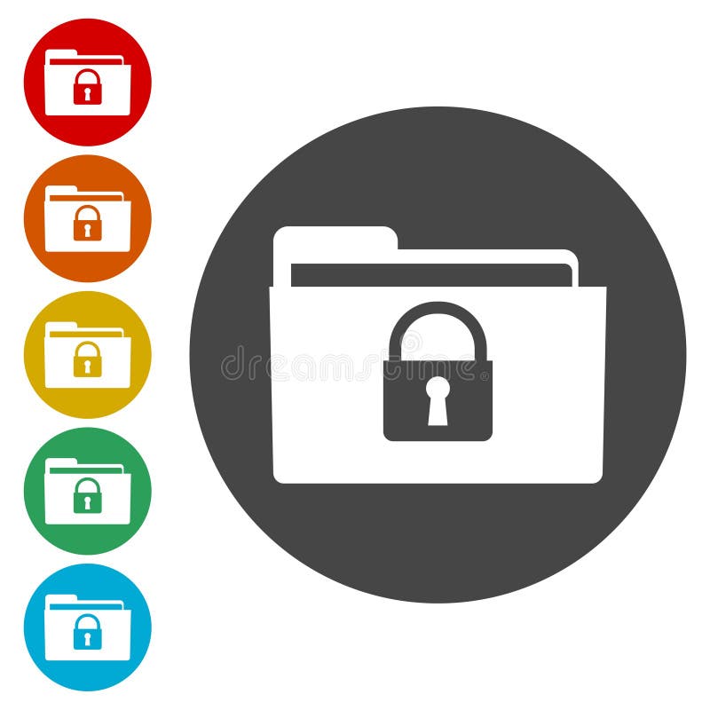 Lock Folder Icon Isolated on Dark Background Stock Vector ...