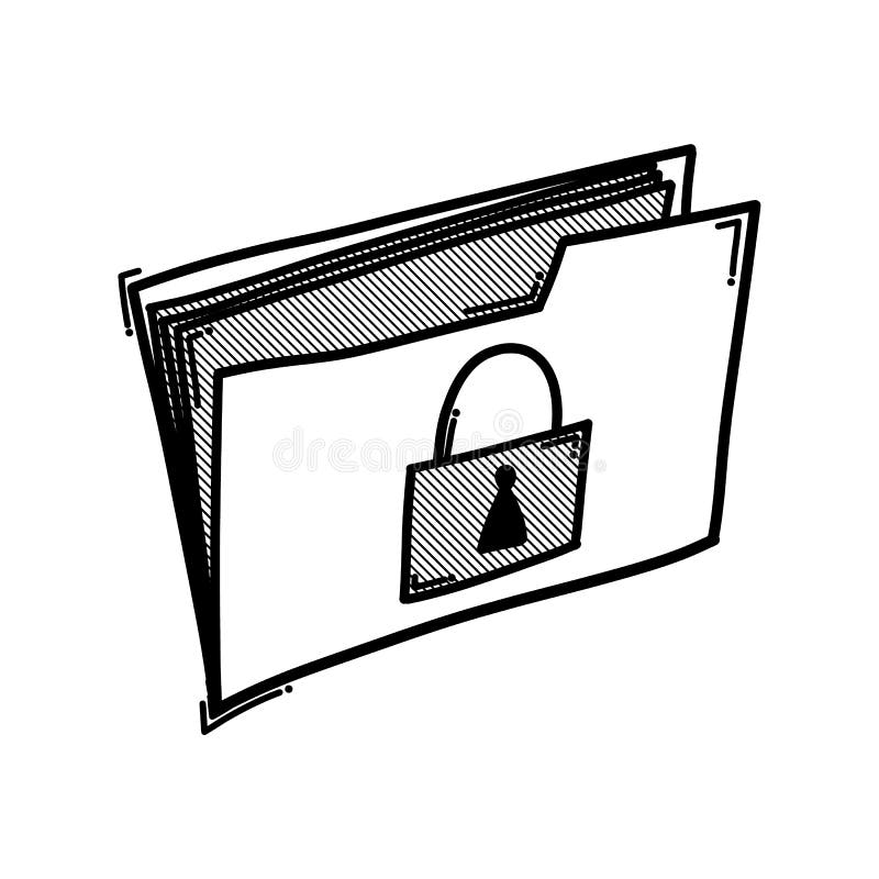 Folder Doodle Vector Icon Drawing Sketch Illustration Hand Drawn Line Eps10 Stock Vector