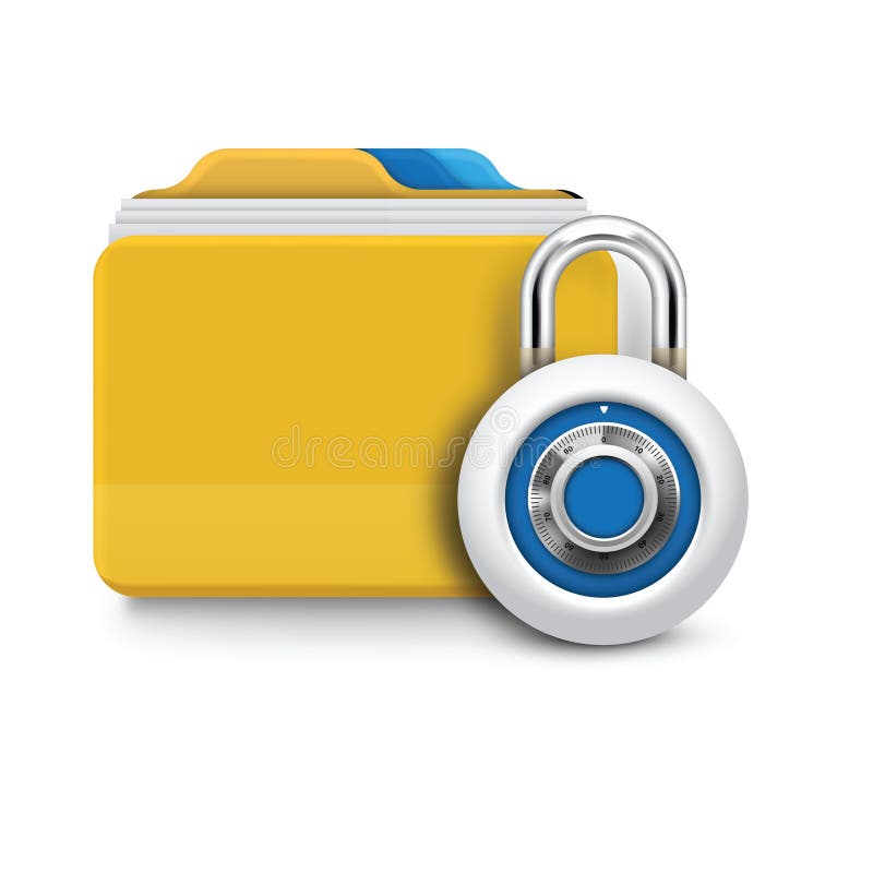 Folder with Lock. Vector Illustration Decorative Design Stock Vector ...