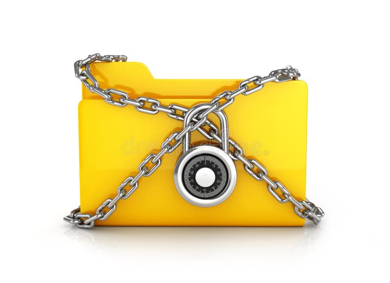Folder locked with chains stock illustration. Illustration of ...