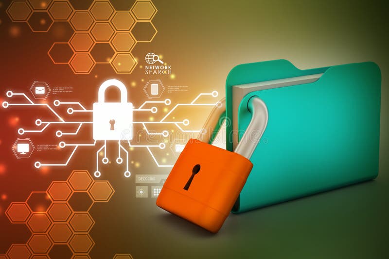 Folder locked stock illustration. Illustration of paper - 54659111