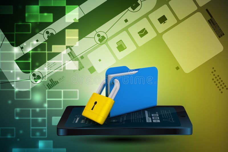 Folder locked stock illustration. Illustration of mirror - 54699064