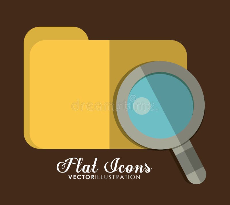 Folder and Lupe Icon. Office Instrument Design. Vector Graphic Stock ...